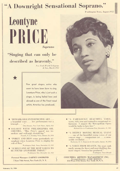 The Durbeck Archive - Black Classical Singers (Leontyne Price)